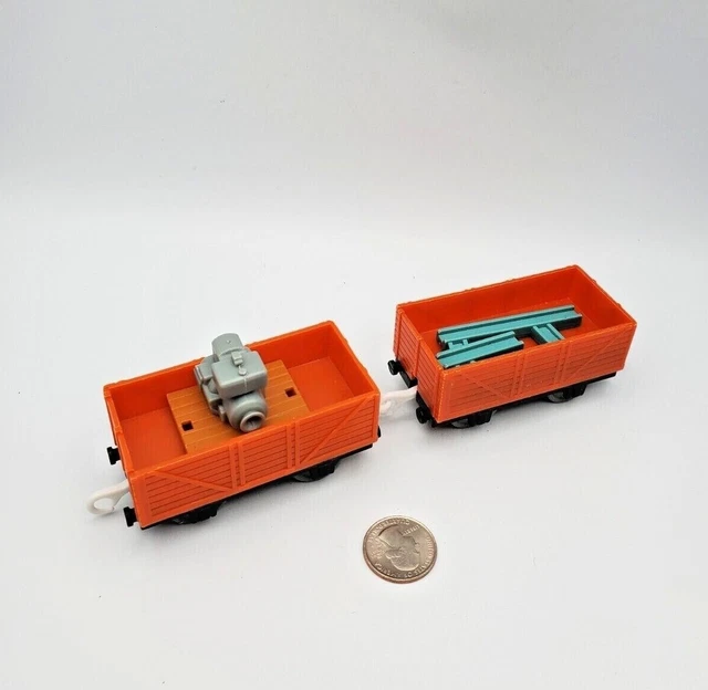 TRACKMASTER THOMAS & Friends Tank Train - Orange Cargo Car Lot x2 ...