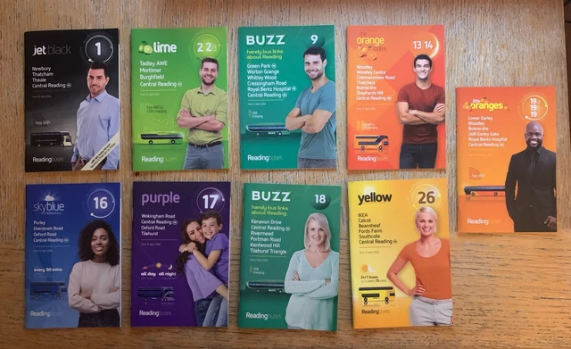READING BUS TIMETABLES x 9: issues from February and April 2024 LATEST ...