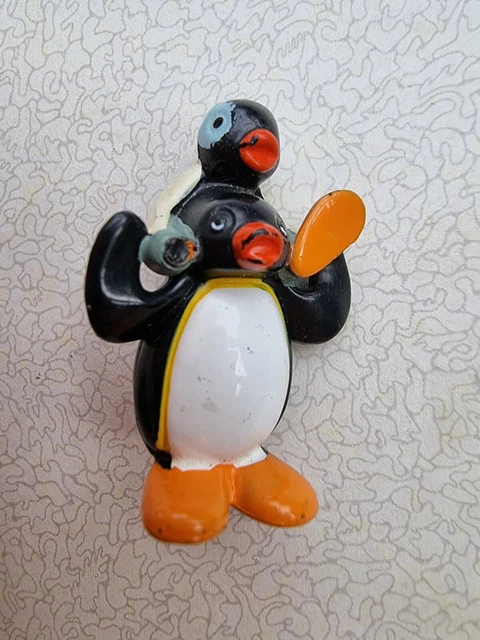 FIGURINE PAPA PINGU et bébé dessin animé années 80 / figure doll ...