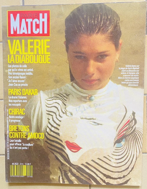 PARIS MATCH N° 2018 du 29 janvier 1988 - Valérie Subra, la Diabolique ...