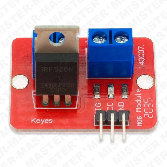 IRF520N MOSFET MODULO Di Controllo Motori Solenoidi Led Potenti Strisce ...