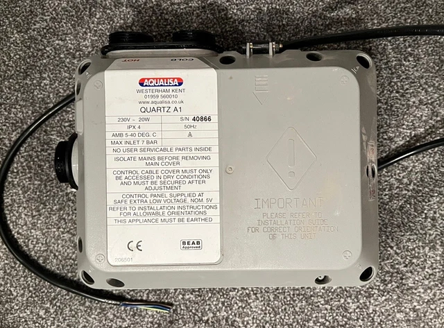 AQUALISA QUARTZ A1 Digital Shower Processor Grey used £48.00 - PicClick UK
