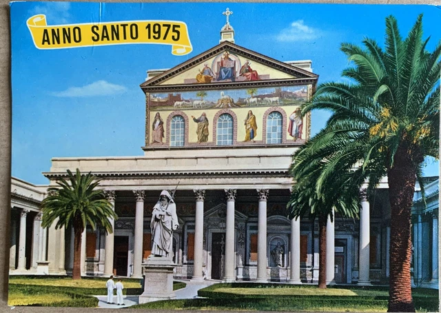 CARTOLINA ANNO SANTO 1975 Roma Basilica di San Paolo Fuori le Mura ...