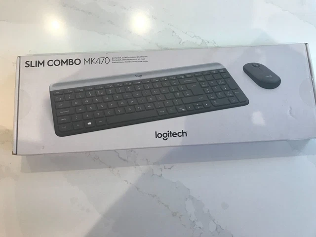 Logitech Mk470 Slim Wireless Keyboard And Mouse Combo Uk Layout Graphite £42 95 Picclick Uk