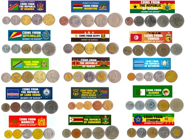 5 DIFFERENT COINS From African Countries. African Money, Currency ...