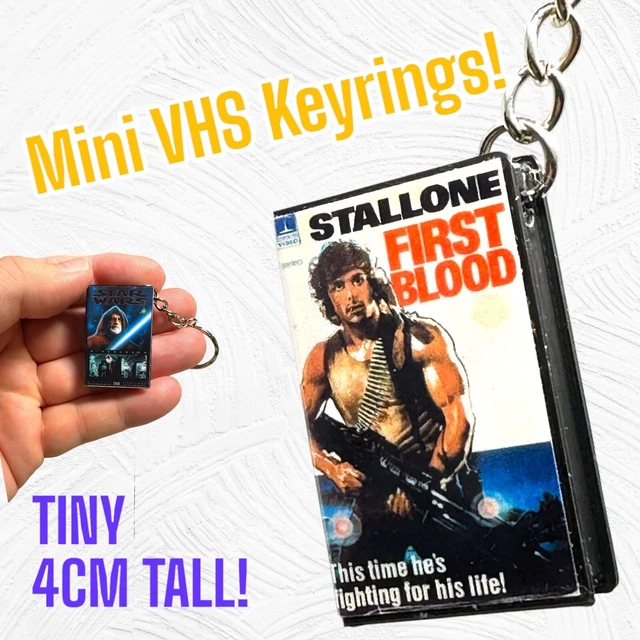 RAMBO FIRST BLOOD Retro Mini VHS Video Box Keychain - Miniature ...