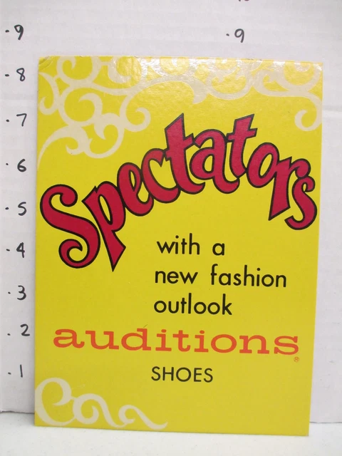 AUDITIONS SPECTATORS SHOES 1960s store display sign vintage women's ...