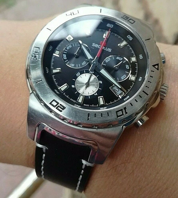 SECULUS CHRONOGRAPH SAPPHIRE Swiss made WR 10ATM , Ronda, Diver! £91.00 ...