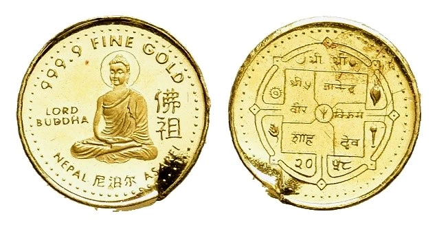 FITZ NEPAL ASARFI Buddha 2002 Himalaya Fine Gold µFIM5 EUR 44,50 ...
