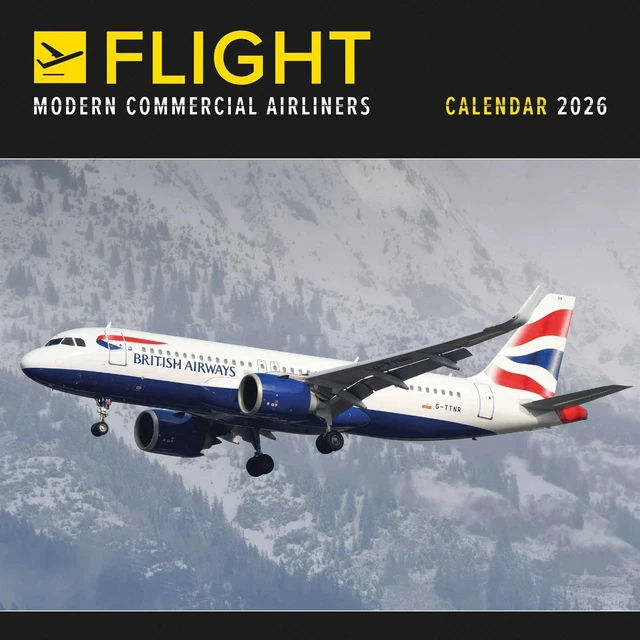 FLIGHT, MODERN COMMERCIAL Airliners Calendar 2026 - Transport - Month ...