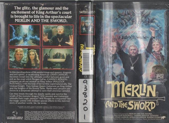 MERLIN AND THE SWORD VHS PAL video Malcolm McDowell Candice Bergen Ex ...
