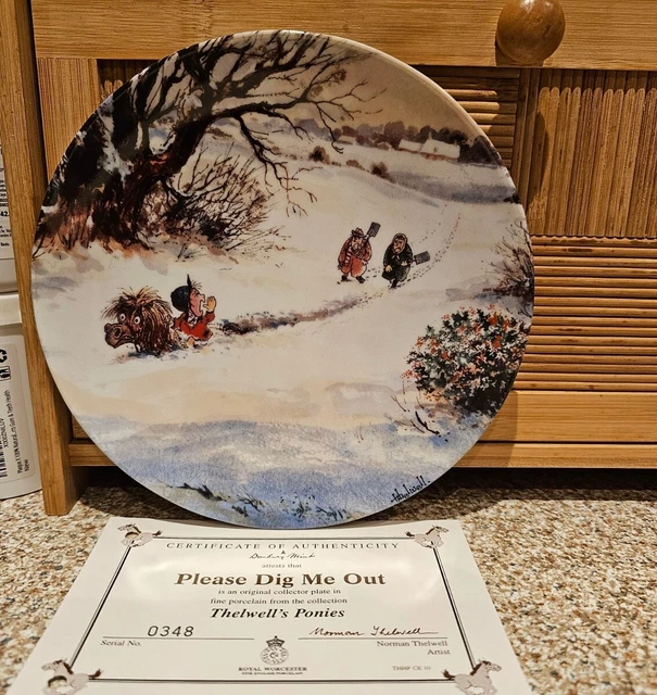 VINTAGE DANBURY MINT Thelwell Ponies Wall Plate Please Dig Me Out £11. ...