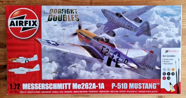 AIRFIX 1/72 MESSERSCHMITT Me262-1A & P-51D Mustang Dogfight Double $61. ...