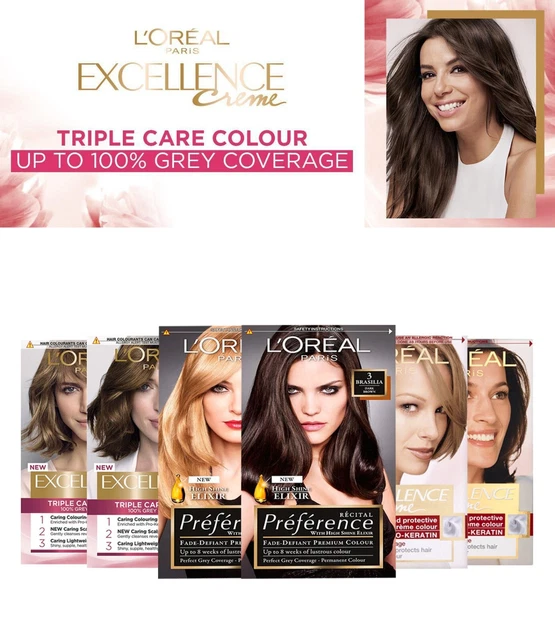 L'OREAL PARIS EXCELLENCE Creme Permanent Hair Dye - Choose Your Shade ...