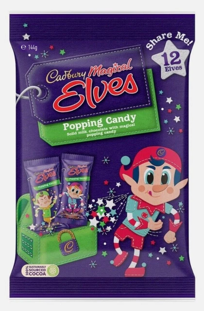 CADBURY DAIRY MILK Magical Elves Popping Candy Chocolate Bars 12 Pack ...