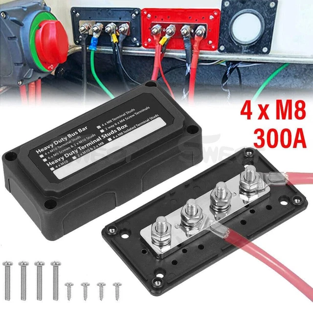 HEAVY DUTY BUS Bar 4 Terminal Ground Power Distribution Junction Block ...