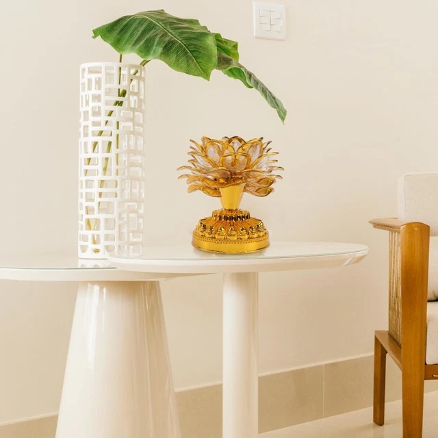 2 PCS LOTUS Shaped Lamp Buddha Hall Lamp Ornament Decor (Golden) LED ...