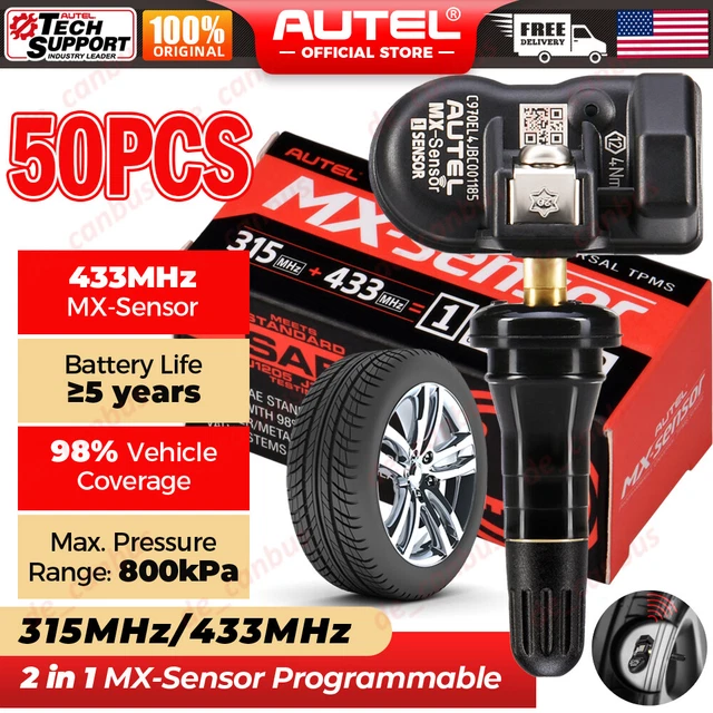 AUTEL MX-SENSOR 2 in 1 Programmable TPMS Sensor for Universal Tire ...
