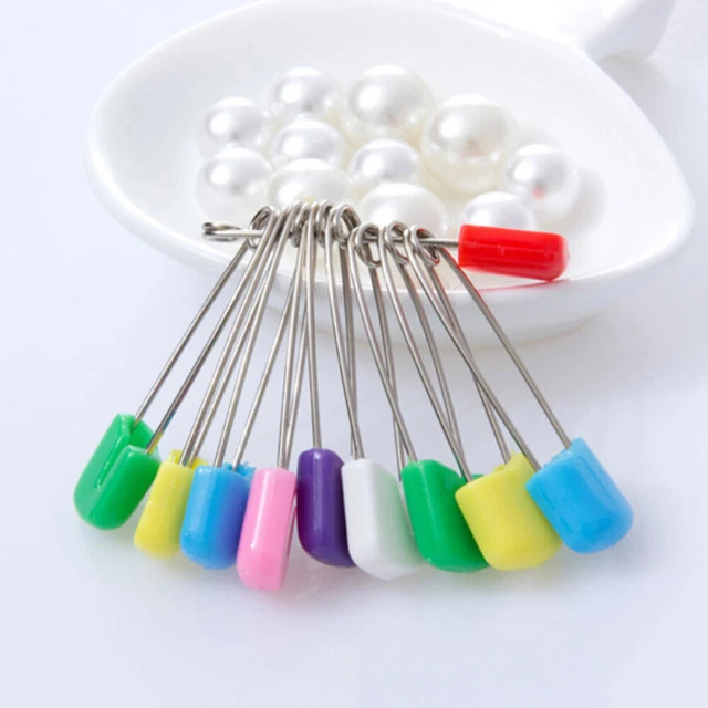 24 PCS BABY Bib Nappy Pin Clamp Safety Locking Pins Clip Holder £4.78 ...
