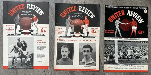 MANCHESTER UNITED FOOTBALL Programmes 1950s/60s Season Review £9.73 ...