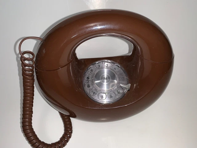 VINTAGE AT&T WESTERN Electric Brown Sculptura Rotary Dial Donut ...