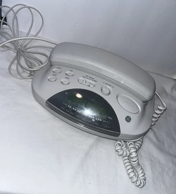 VINTAGE GE GENERAL Electric 2-9291A Telephone LCD Alarm Clock AM/FM ...