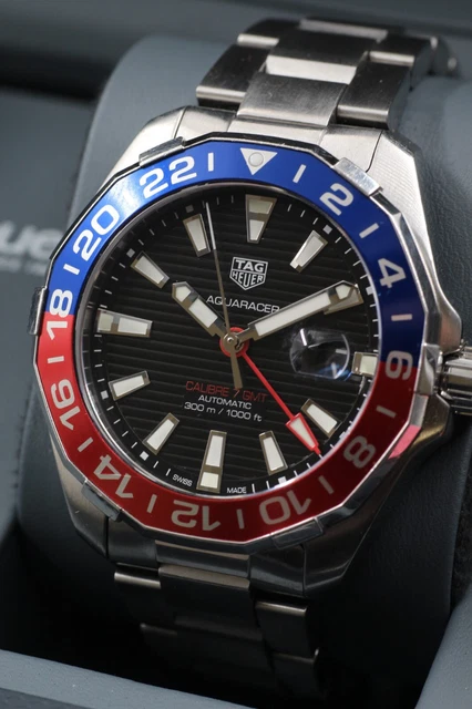 TAG HEUER AQUARACER 'Pepsi' GMT Automatic Men's Black Watch - WAY201F £ ...