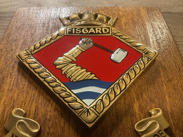 VINTAGE HAND PAINTED Royal Navy, Hms Fisgard Plaque/Shield £26.00 ...
