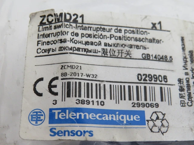 TELEMECANIQUE ZCMD21 LIMIT Switch Body 240VAC@5A 1NO 1NC NWB $66.29 ...