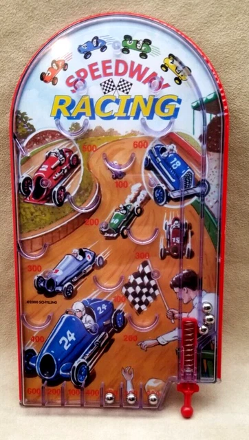 VINTAGE SCHYLLING RACE Car SPEEDWAY Table Top Simple Pinball Game 2000 ...