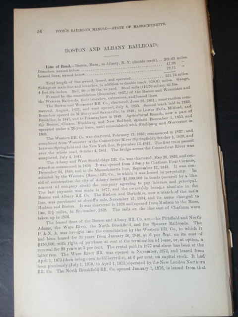1879 ORIGINAL TRAIN report BOSTON AND ALBANY RAILROAD Waldo Lincoln ...