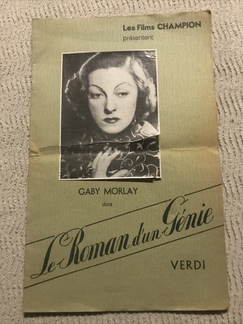 CINÉMA LE ROMAN D UN GÉNIE 1938 SYNOPSIS GABY MORLAY VERDI 50x32 EUR 4 ...