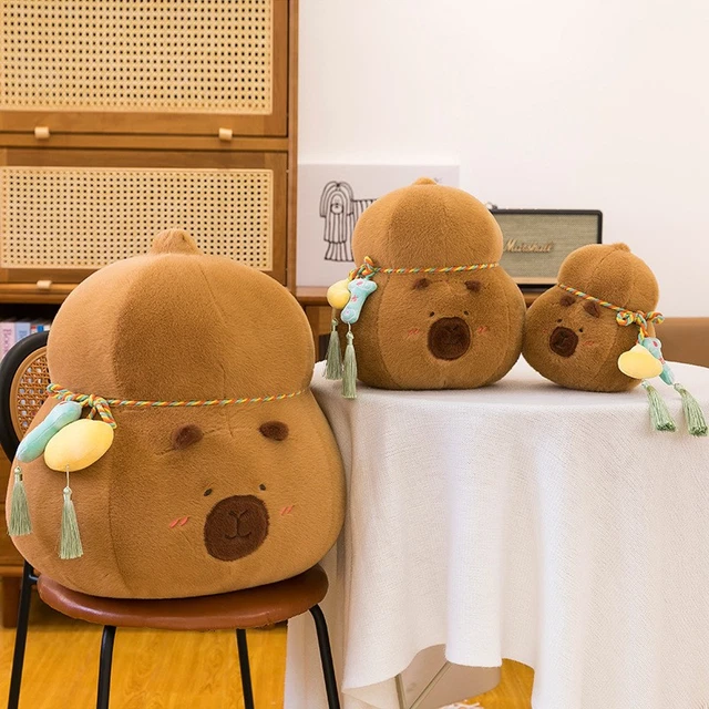 CUTE CARTOON GOURD Shaped Water Capybara Plush Toy Pillow For Kids And ...