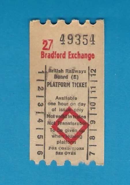 BRITISH RAILWAYS AA Machine Issued Platform Ticket ~ BRB(E) Bradford ...