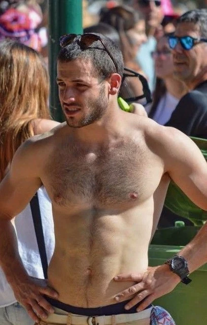 SHIRTLESS HANDSOME MALE Muscular Beefcake Hairy Chest Hunk Dude PHOTO ...