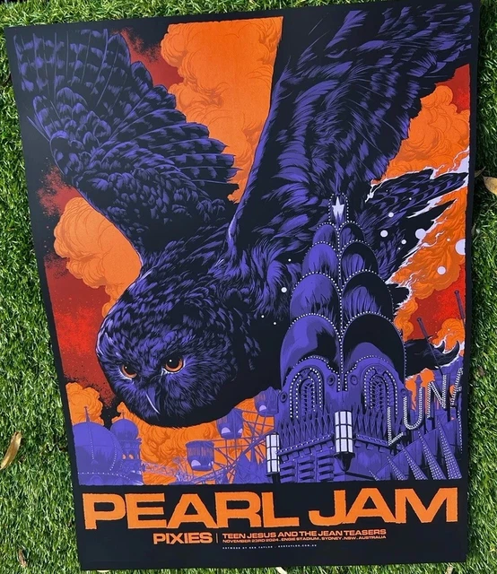 PEARL JAM SYDNEY Concert Poster Lithograph 23/11/24 Ken Taylor MINT ...