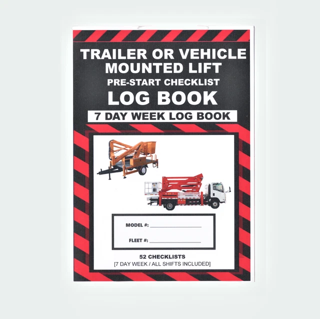 TRAILER-MOUNTED BOOM LIFT Pre-Start Inspection Checklist Log Book [A5 ...