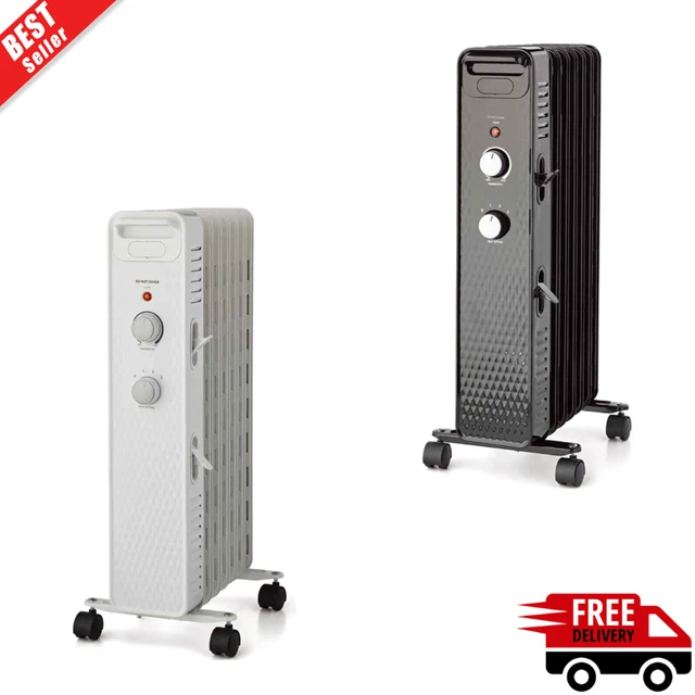 1500W ELECTRIC OIL Filled Radiator Space Heater Portable Radiant ...