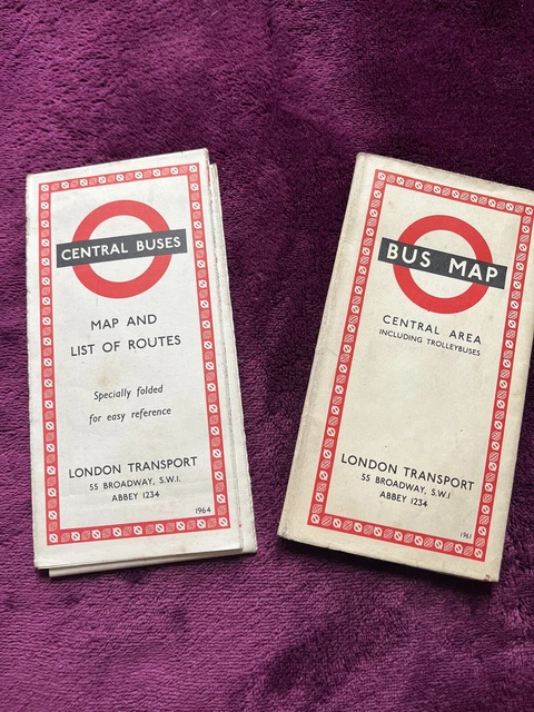 VINTAGE CENTRAL LONDON Bus Routes Booklets With Maps 1961 & 1964 EUR 5 ...