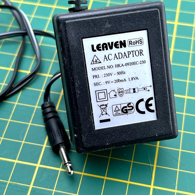 ORIGINAL NETZTEIL AC Adaptor Leaven HKA-0920EC-230 Output 9V-200mA EUR ...