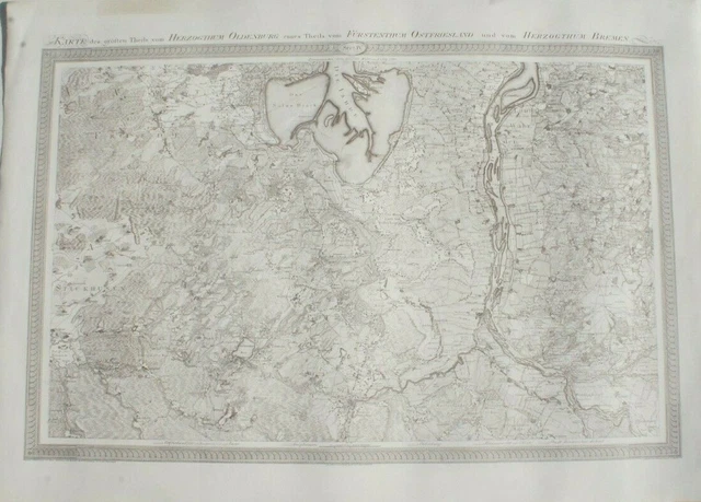 MAP OF THE Duchy of Oldenburg East Frisia very large art print G-6332 £ ...