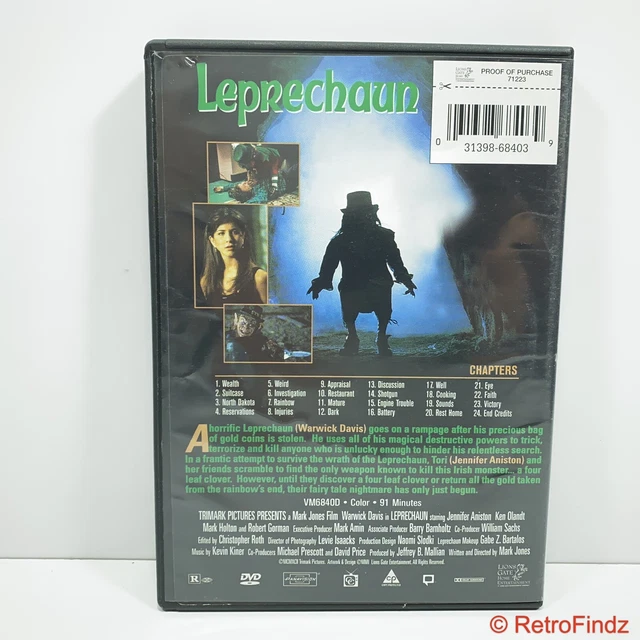 LEPRECHAUN (DVD, 1993) Horror Jennifer Aniston Raro fuera de imprenta ... LEPRECHAUN (DVD, 1993) Horror Jennifer Aniston Raro fuera de imprenta ...