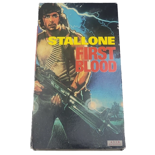 FIRST BLOOD VHS 1982, 1995 Sylvester Stallone Action Movie Rated R ...