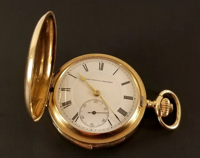 ANTIQUE JACK WATCH Factory Minute Repeater Pocket Watch 14K Gold Case ...