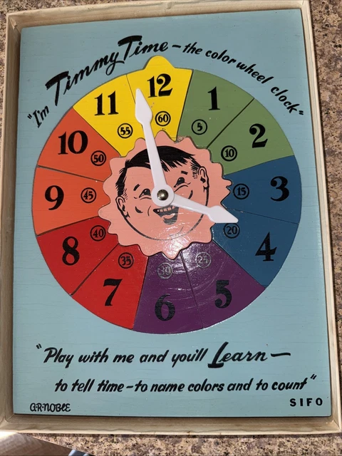 TIMMY TIME COLOR Wheel Clock SIFO Child's Toy Learn Tell Time Colors ...