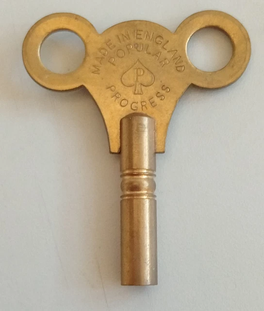 VINTAGE BRÀSS POPULAR Progress Size (3.75) clock Winding key $18.00 ...