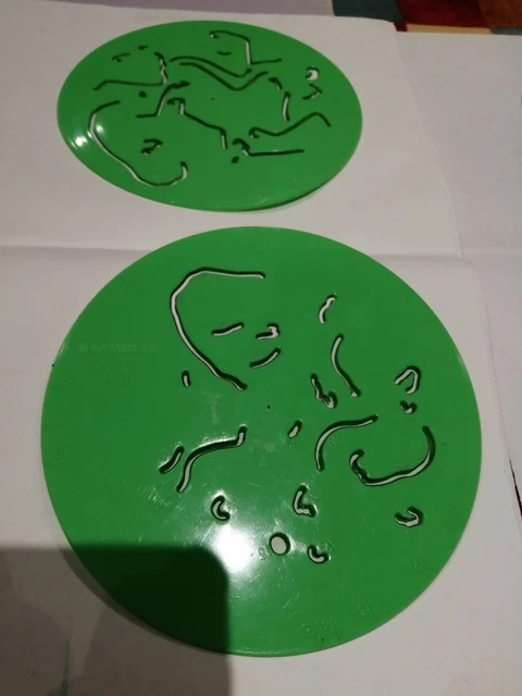 RARE VINTAGE RETRO 1960s Rotadraw Green Drawing Discs X4, Animals, A1 ...
