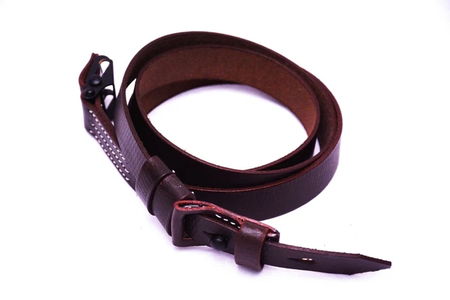 ÉCHARPE DE FUSIL en cuir marron allemande Mauser Kar 98 K98 98K Kar98 G41 G43... EUR 22,57 ...