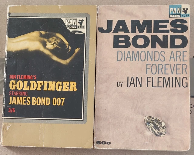 IAN FLEMING JAMES Bond 007 GOLDFINGER & Diamonds Are Forever PAN Books ...