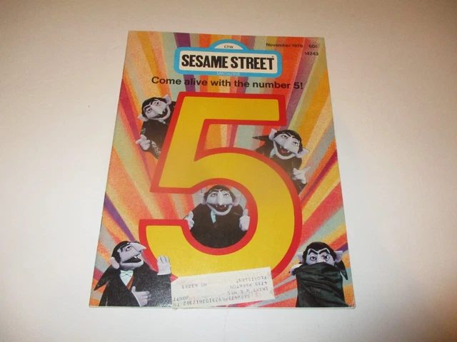SESAME STREET MAGAZINE - November 1976 the number 5, The Count £6.35 ...